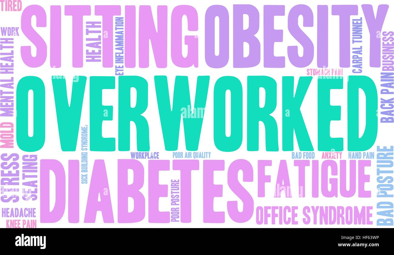 Overworked word cloud on a white background Stock Vector Image & Art ...