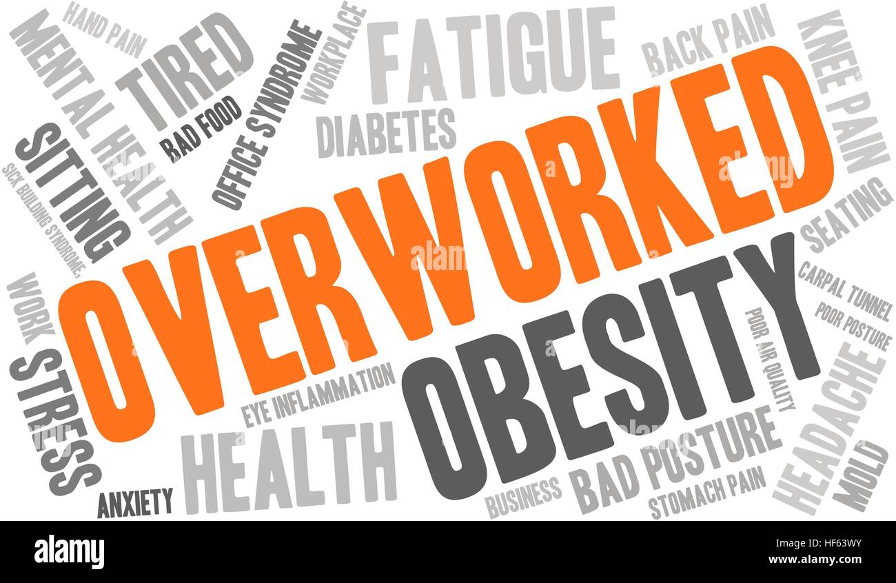 Overworked word cloud on a white background Stock Vector Image & Art ...
