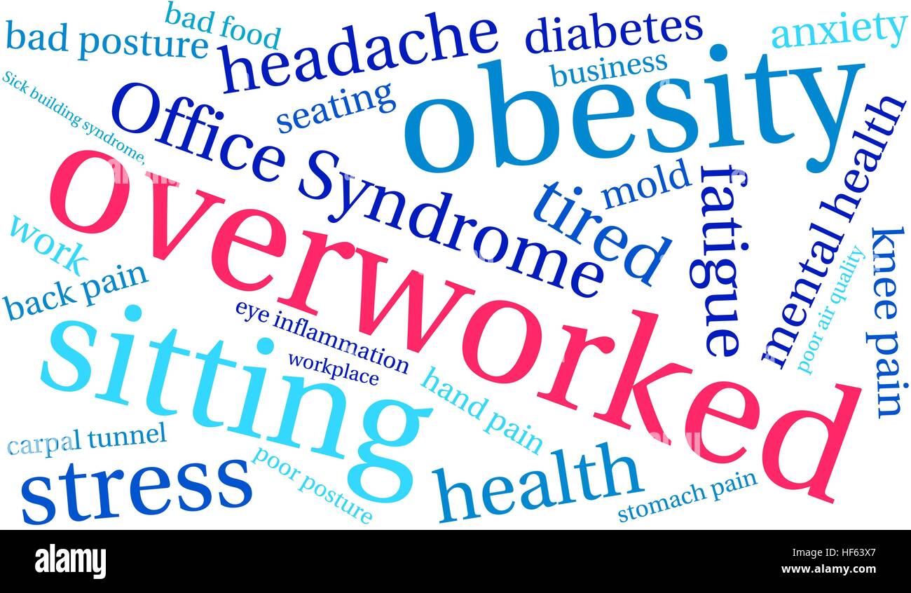 Overworked word cloud on a white background Stock Vector Image & Art ...
