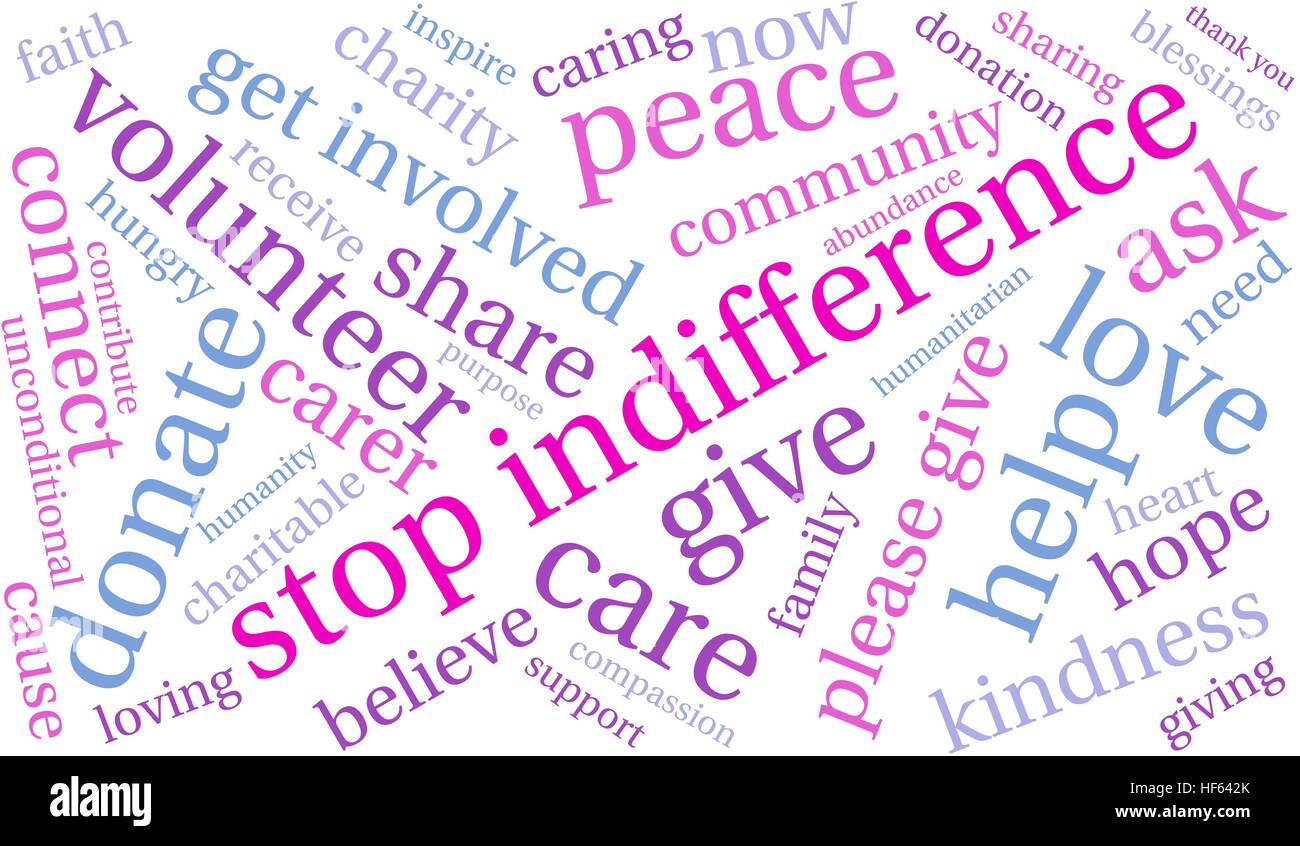 Stop Indifference word cloud on a white background Stock Vector Image ...