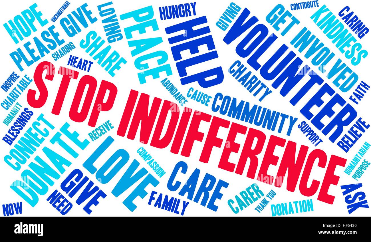 Stop Indifference word cloud on a white background Stock Vector Image ...