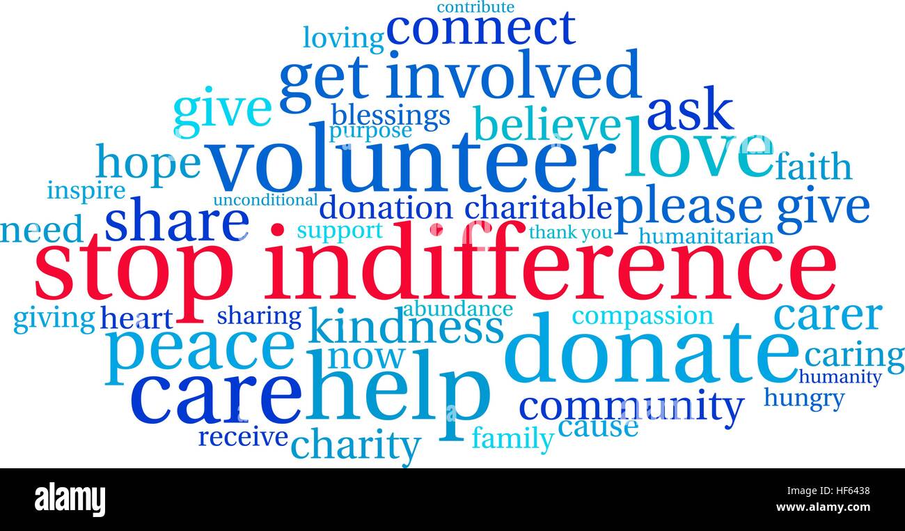 Stop Indifference word cloud on a white background Stock Vector Image ...