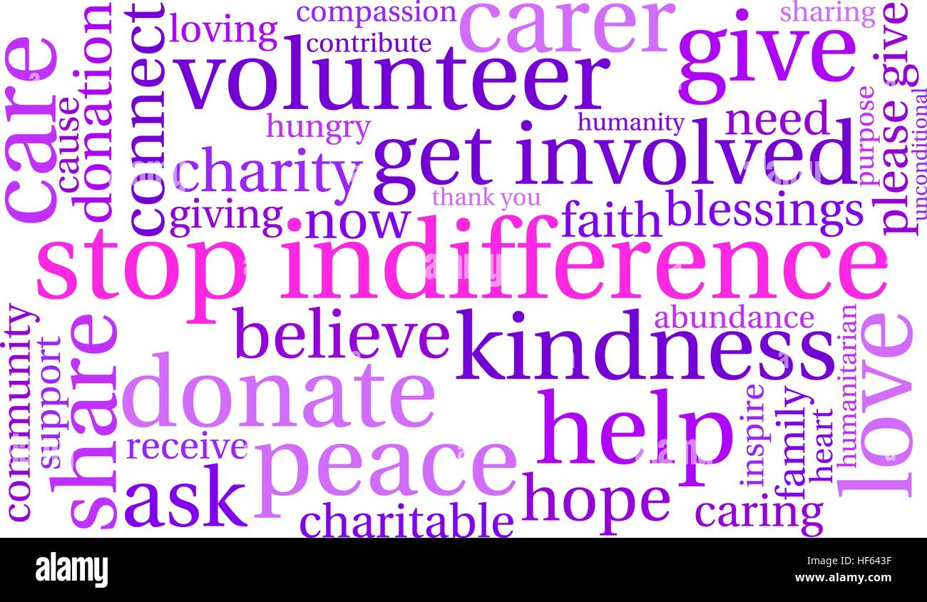 Stop Indifference word cloud on a white background Stock Vector Image ...