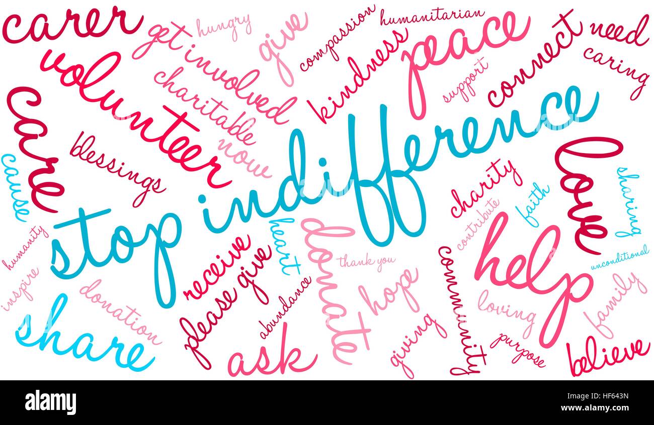 Stop Indifference word cloud on a white background Stock Vector Image ...