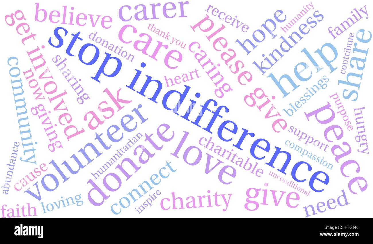 Stop Indifference word cloud on a white background Stock Vector Image ...