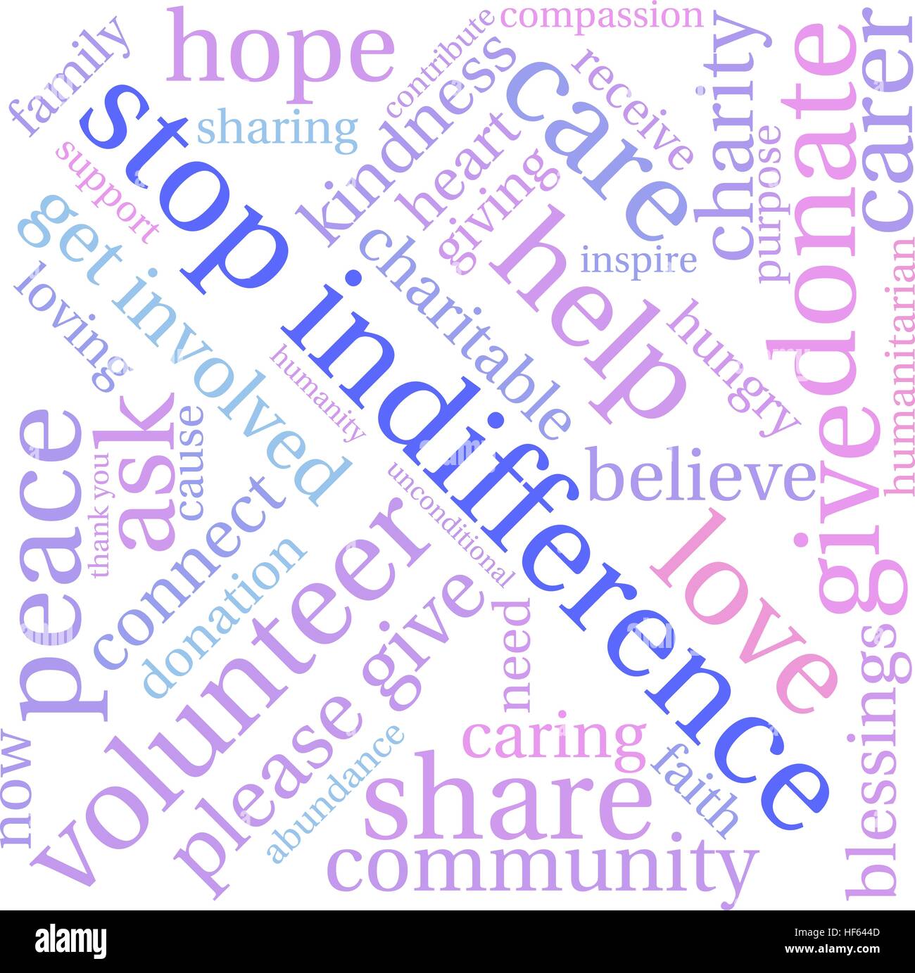 Stop Indifference word cloud on a white background Stock Vector Image ...