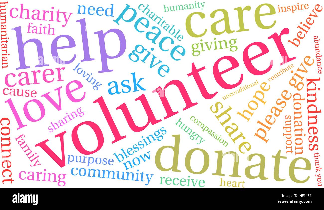 Volunteer word cloud on a white background Stock Vector Image & Art - Alamy