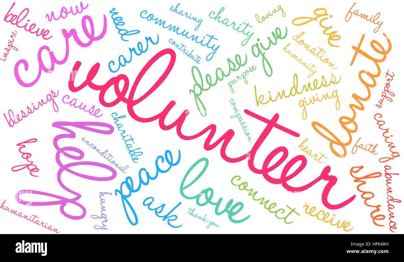 Volunteer word cloud on a white background Stock Vector Image & Art - Alamy