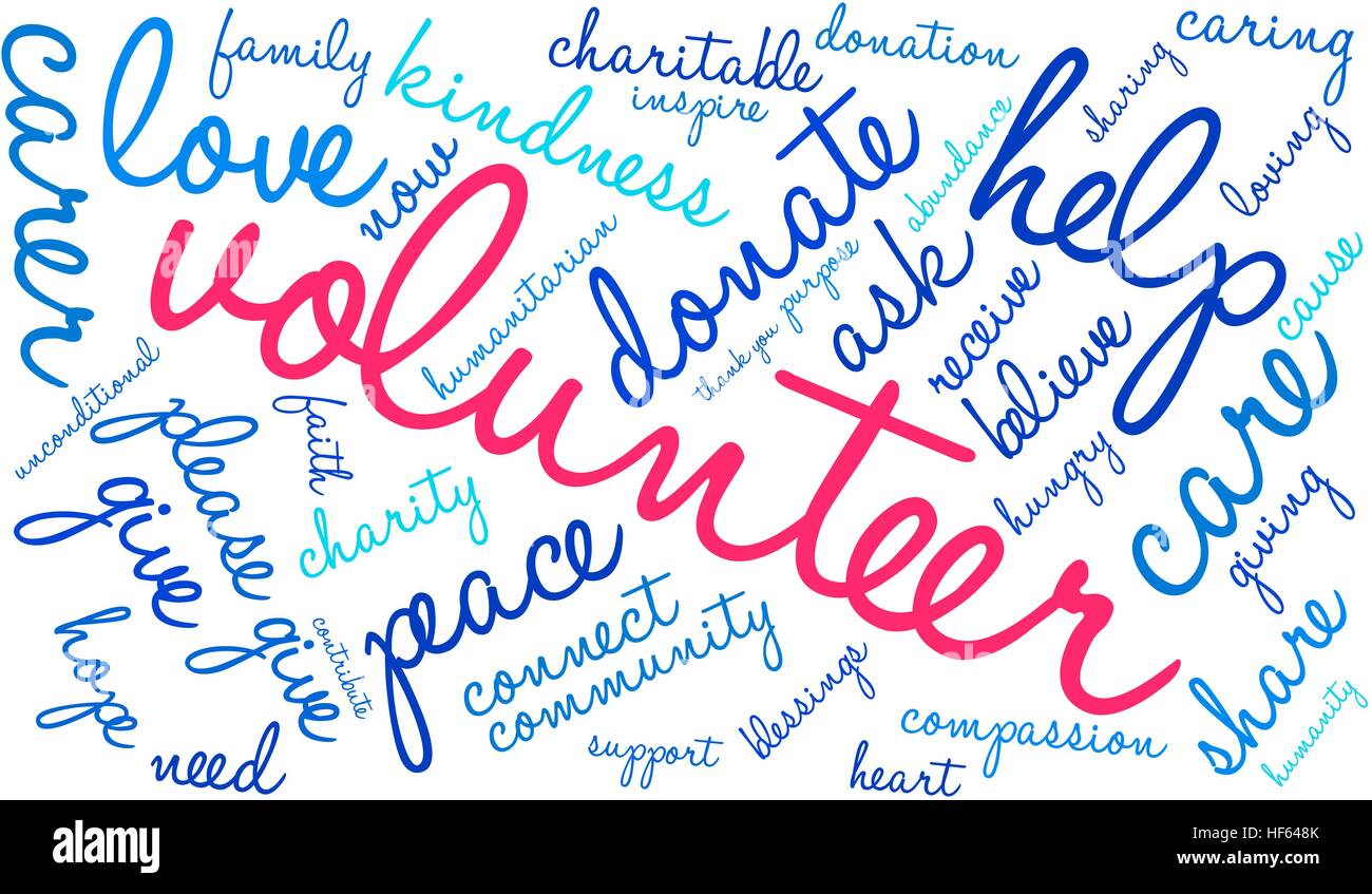 Volunteer word cloud on a white background Stock Vector Image & Art - Alamy