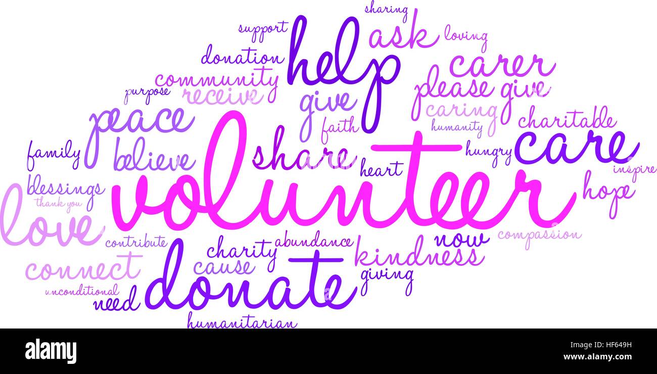 Volunteer word cloud on a white background Stock Vector Image & Art - Alamy