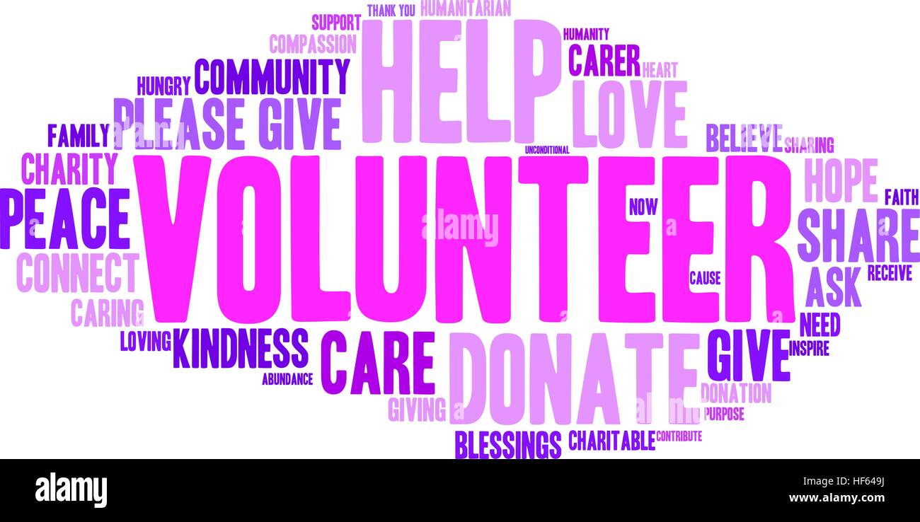 Volunteer word cloud on a white background Stock Vector Image & Art - Alamy