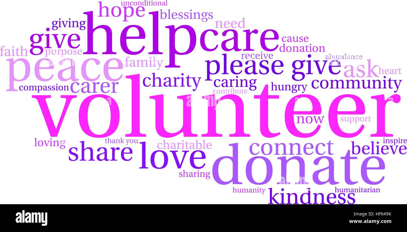 Volunteer word cloud on a white background Stock Vector Image & Art - Alamy