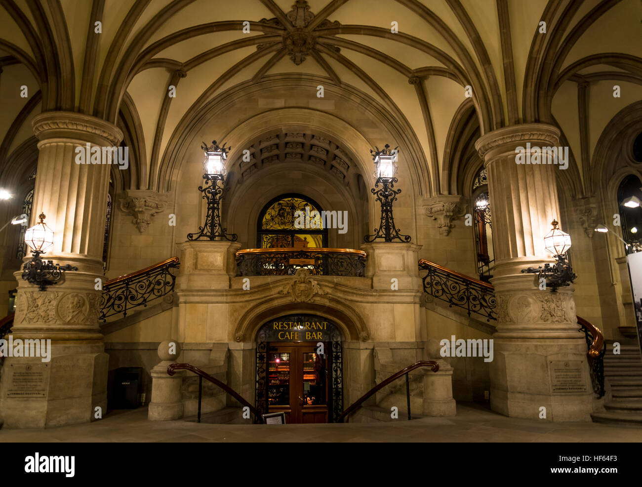 Rathaus, interior ground foyer of the Renaissance Town Hall, Hamburg ...