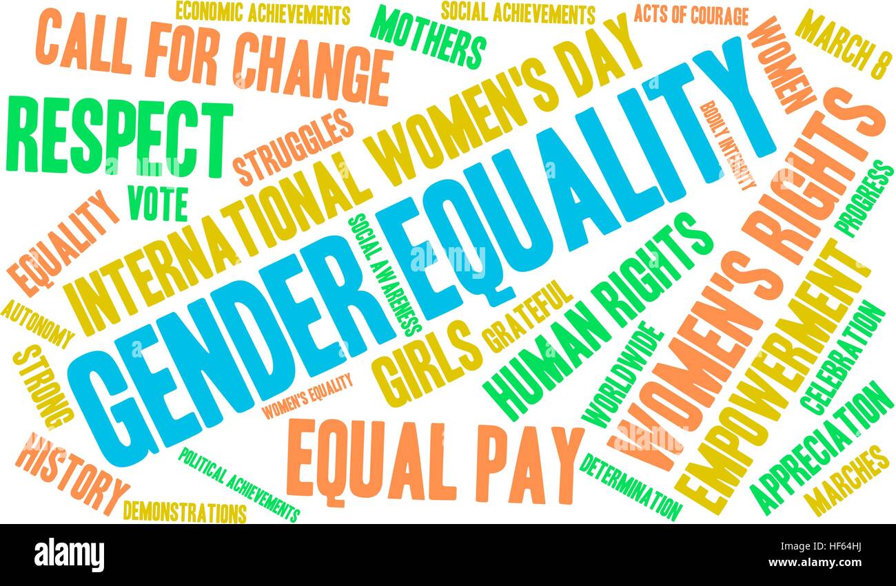 Gender Equality Word Cloud On A White Background Stock Vector Image