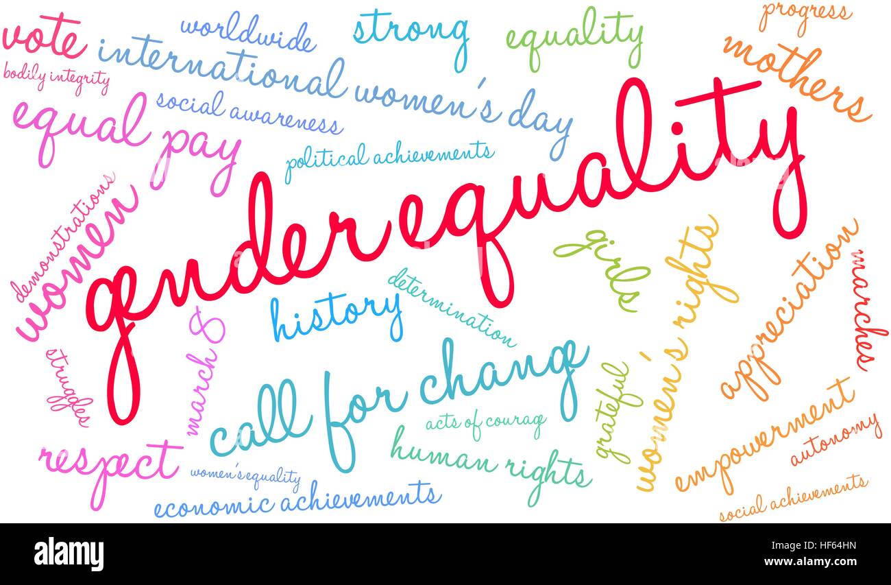 Gender Equality word cloud on a white background Stock Vector Image ...