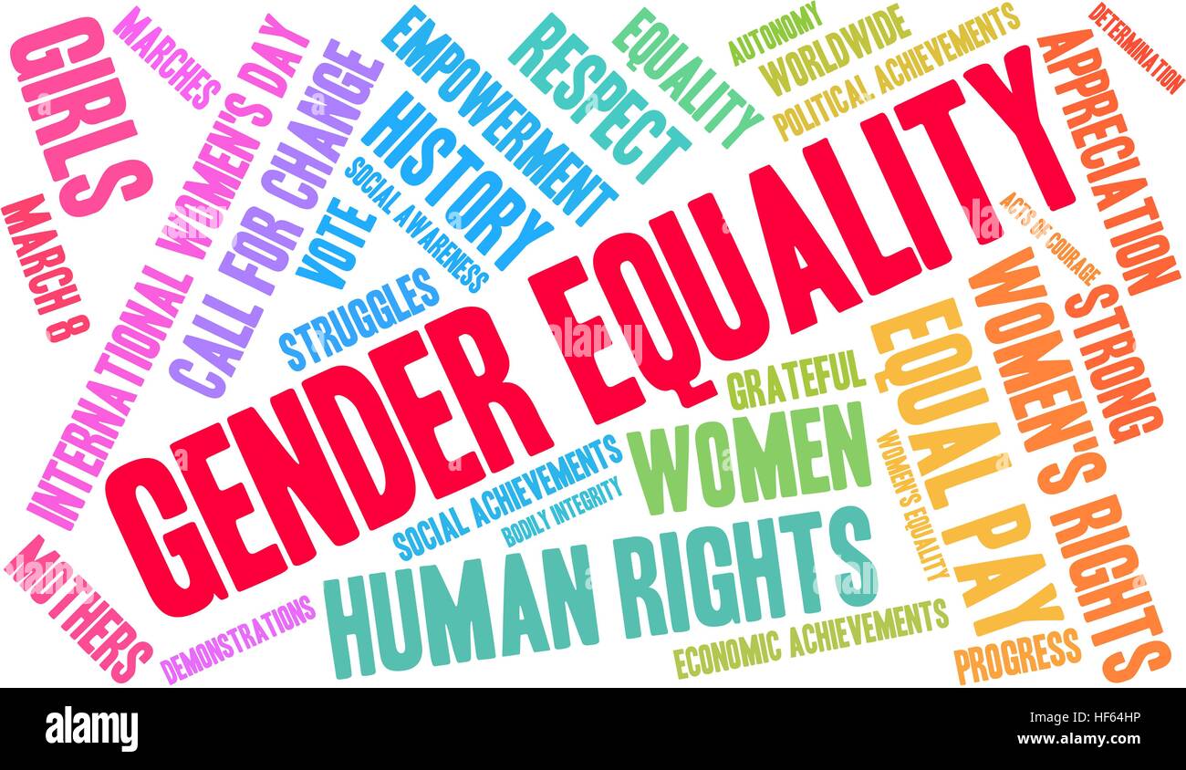 Gender Equality word cloud on a white background Stock Vector Image ...