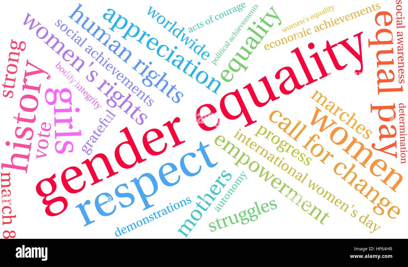 Gender Equality word cloud on a white background Stock Vector Image ...