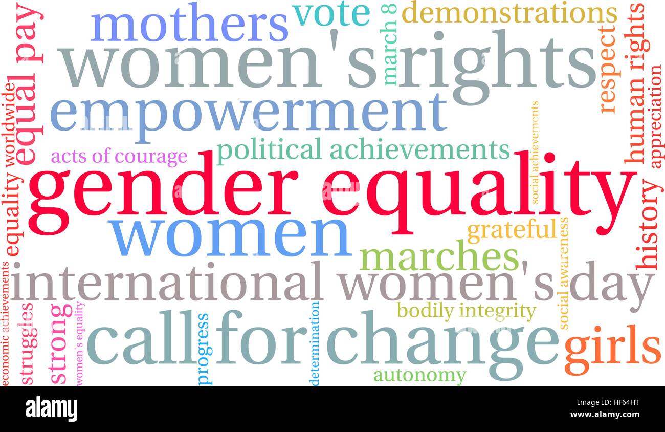 Gender Equality word cloud on a white background Stock Vector Image ...