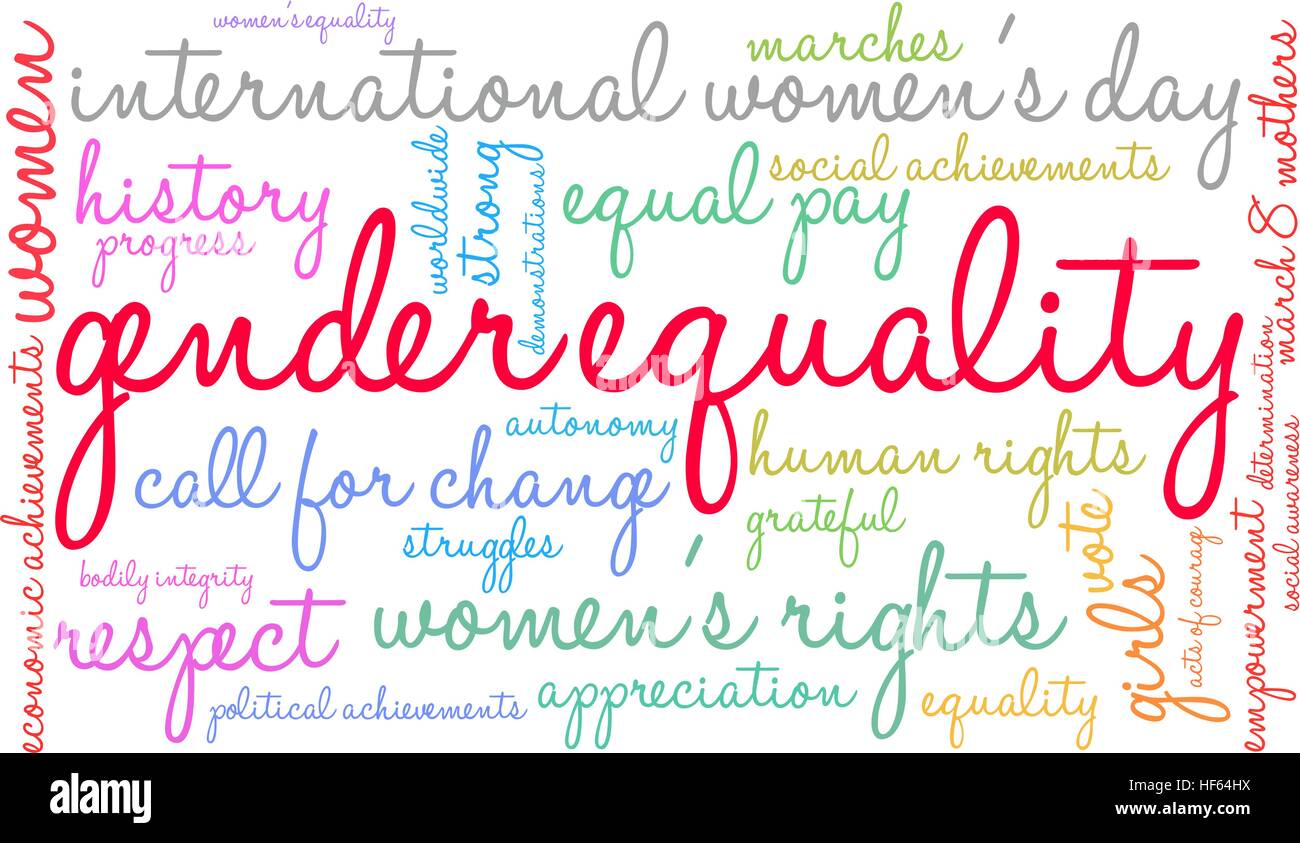 Gender Equality word cloud on a white background Stock Vector Image ...