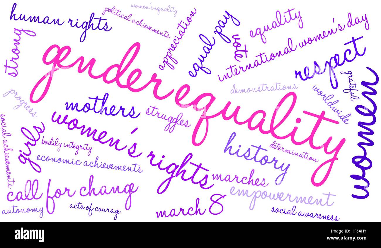 Gender Equality Word Cloud On A White Background Stock Vector Image