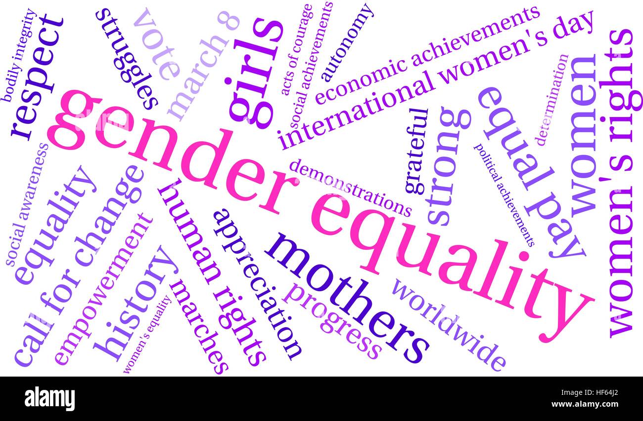 Gender Equality Word Cloud On A White Background Stock Vector Image