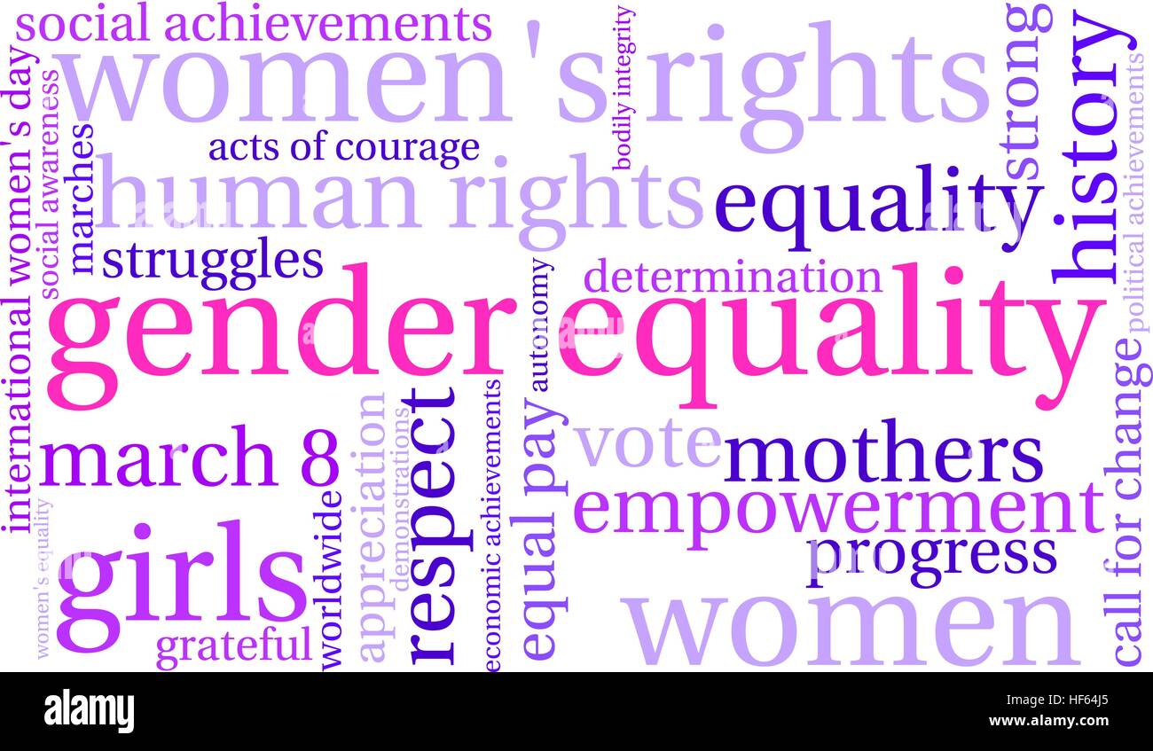 Gender Equality Word Cloud On A White Background Stock Vector Image