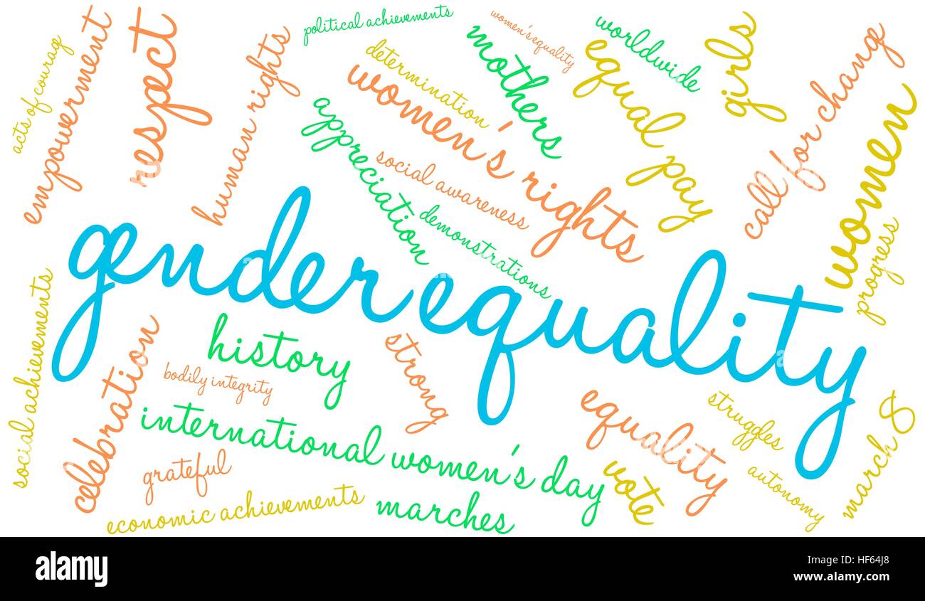 Gender Equality Word Cloud On A White Background Stock Vector Image