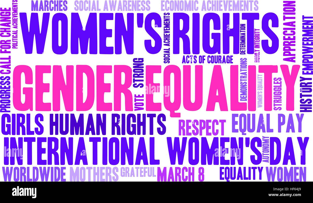 Gender Equality word cloud on a white background Stock Vector Image ...