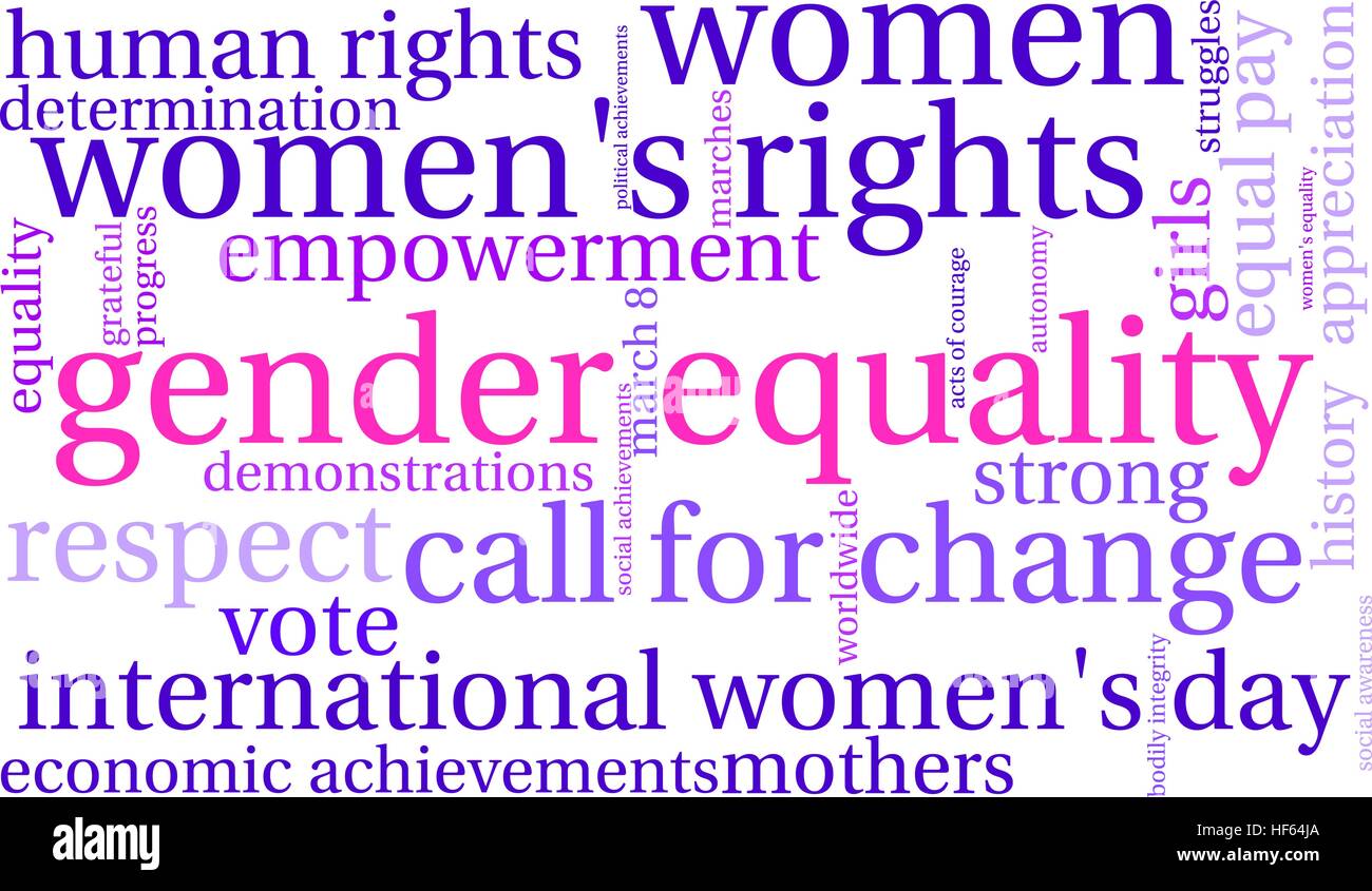 Gender Equality word cloud on a white background Stock Vector Image ...