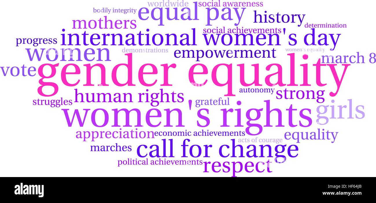 Gender Equality word cloud on a white background Stock Vector Image ...