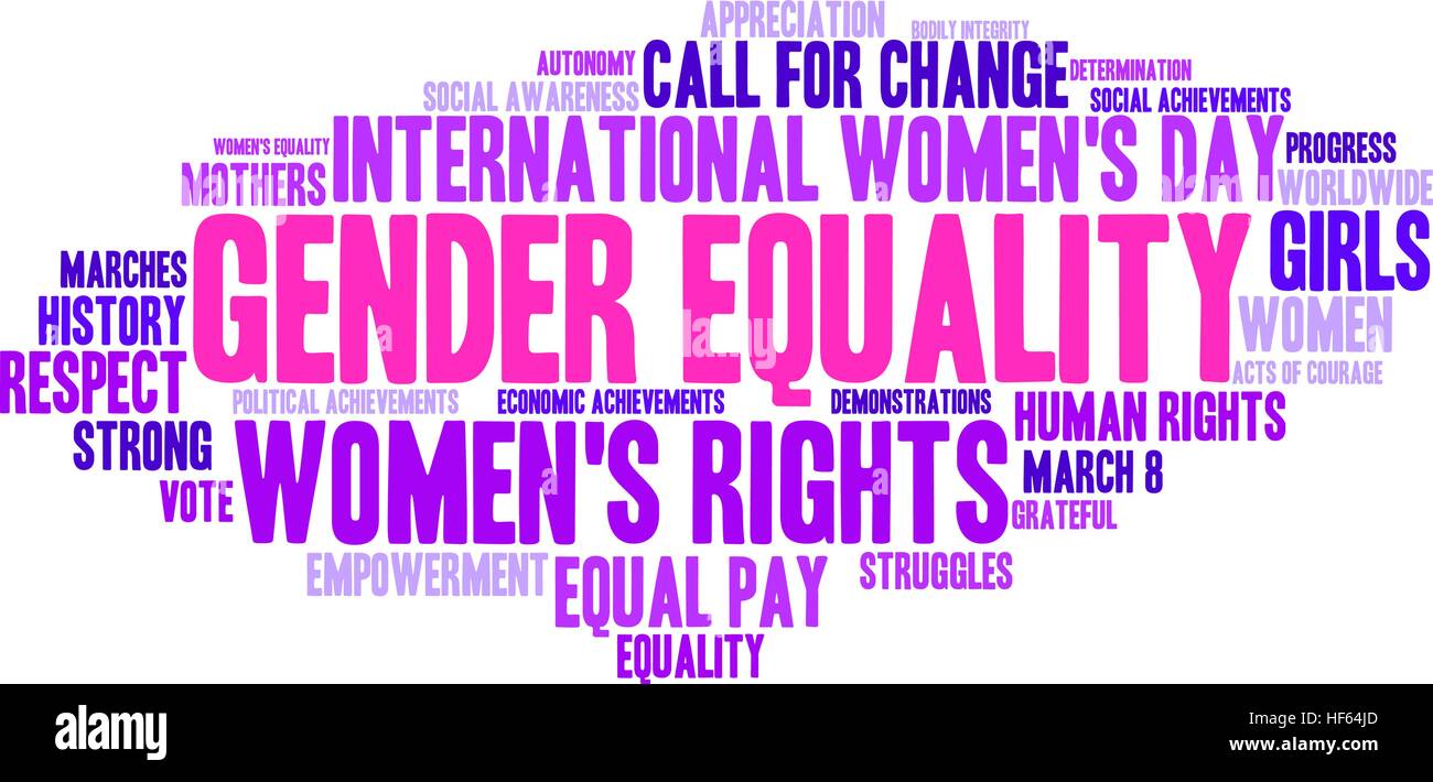 Gender Equality word cloud on a white background Stock Vector Image ...