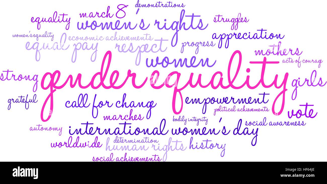 Gender Equality word cloud on a white background Stock Vector Image ...