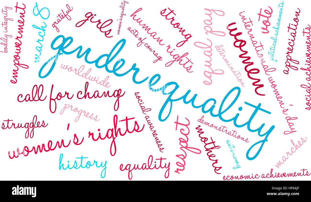 Gender Equality Word Cloud On A White Background Stock Vector Image