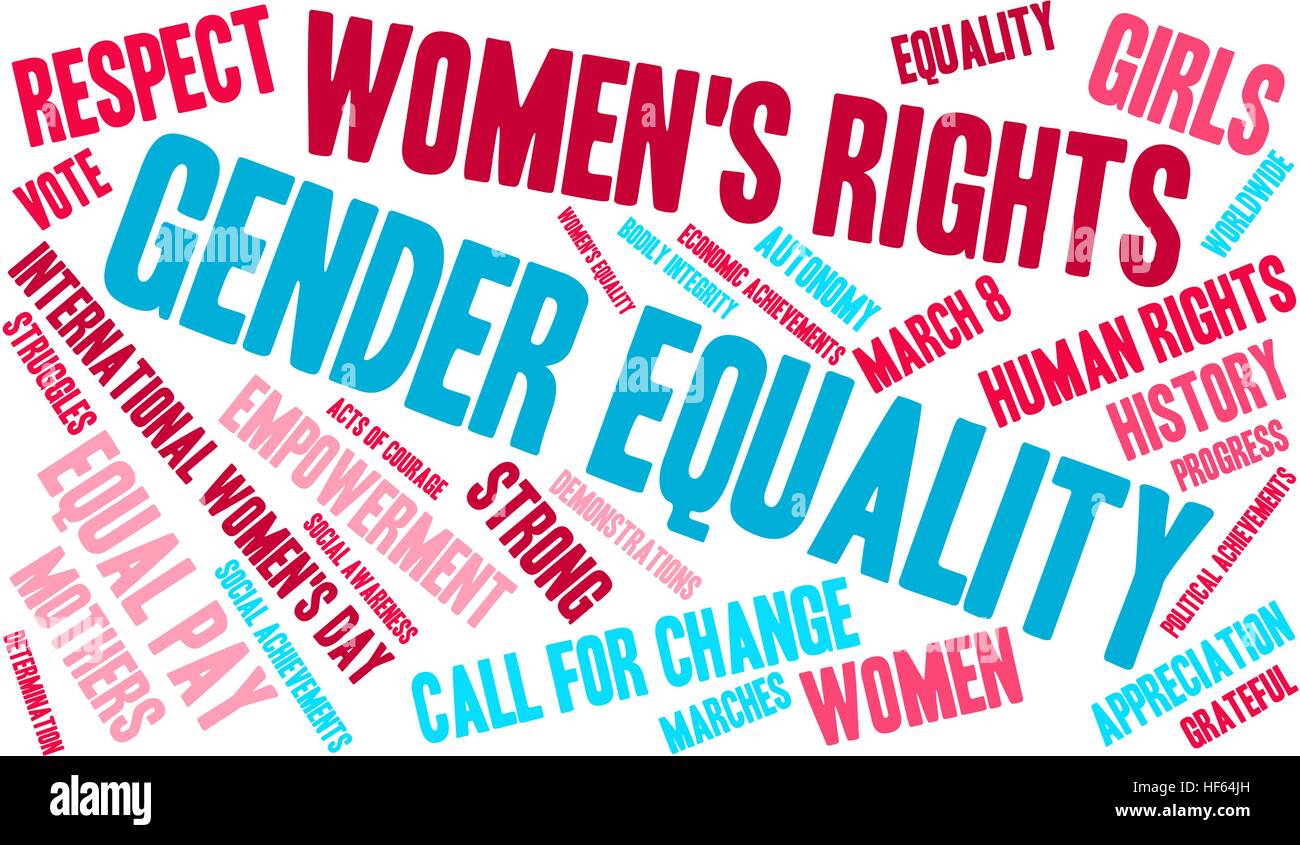 Gender Equality word cloud on a white background Stock Vector Image ...
