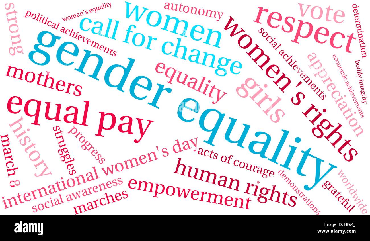Gender Equality word cloud on a white background Stock Vector Image ...