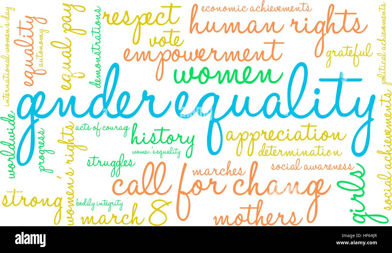 Gender Equality Word Cloud On A White Background Stock Vector Image