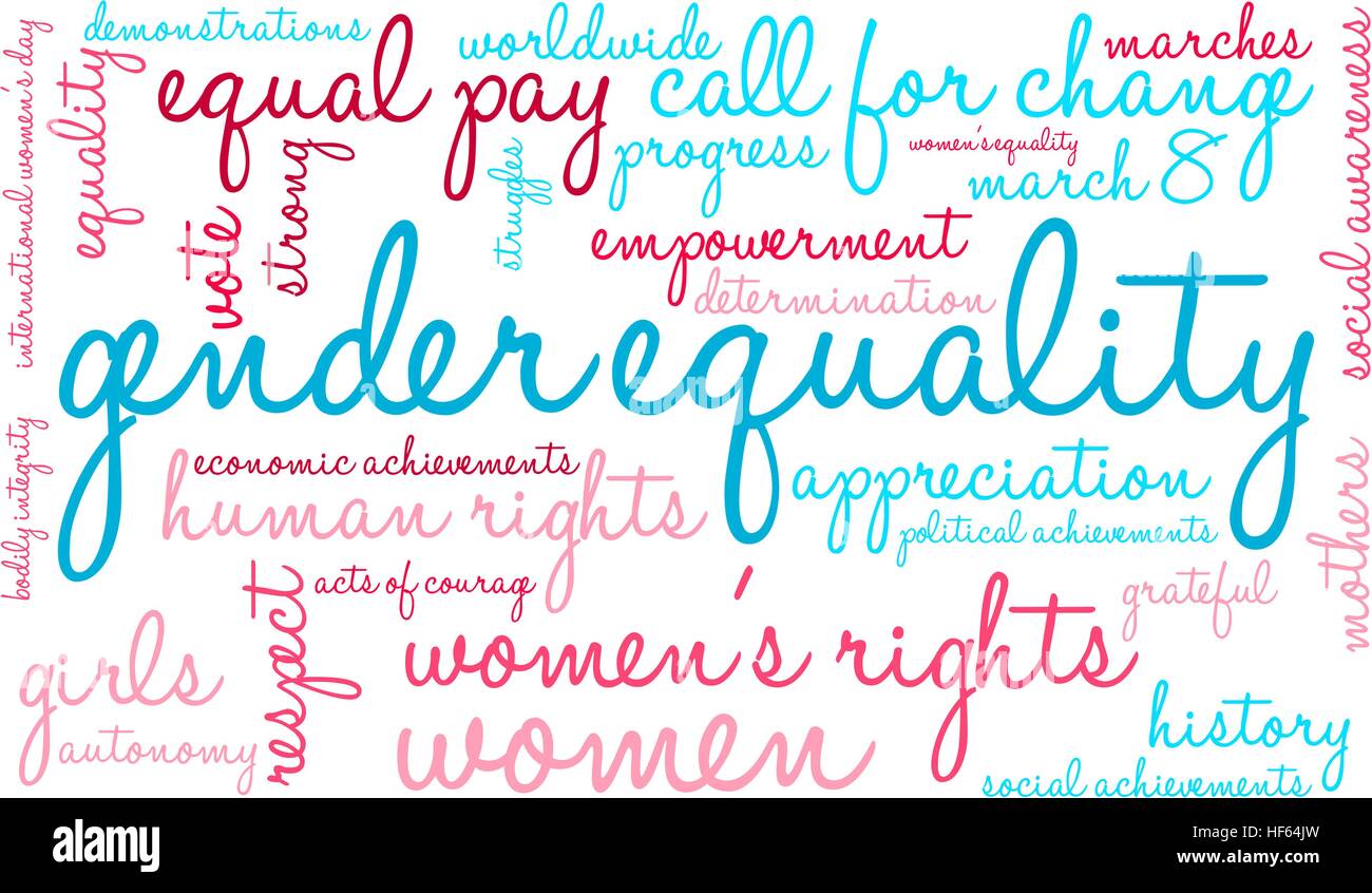 Gender Equality word cloud on a white background Stock Vector Image ...