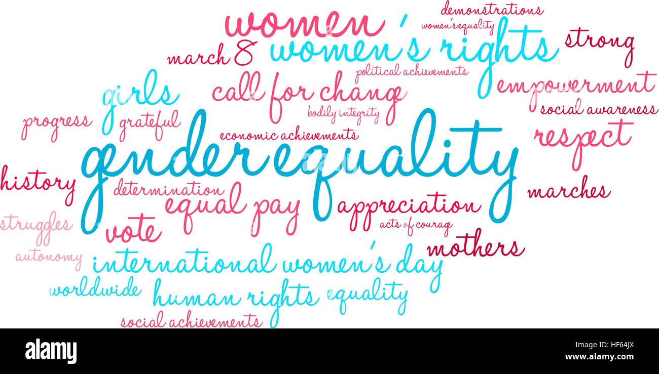 Gender Equality Word Cloud On A White Background Stock Vector Image