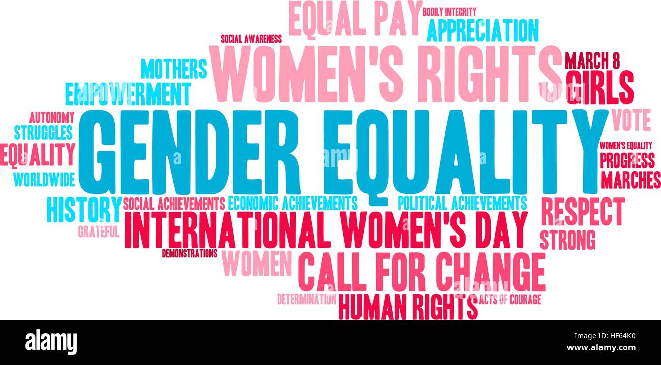 Gender Equality word cloud on a white background Stock Vector Image ...