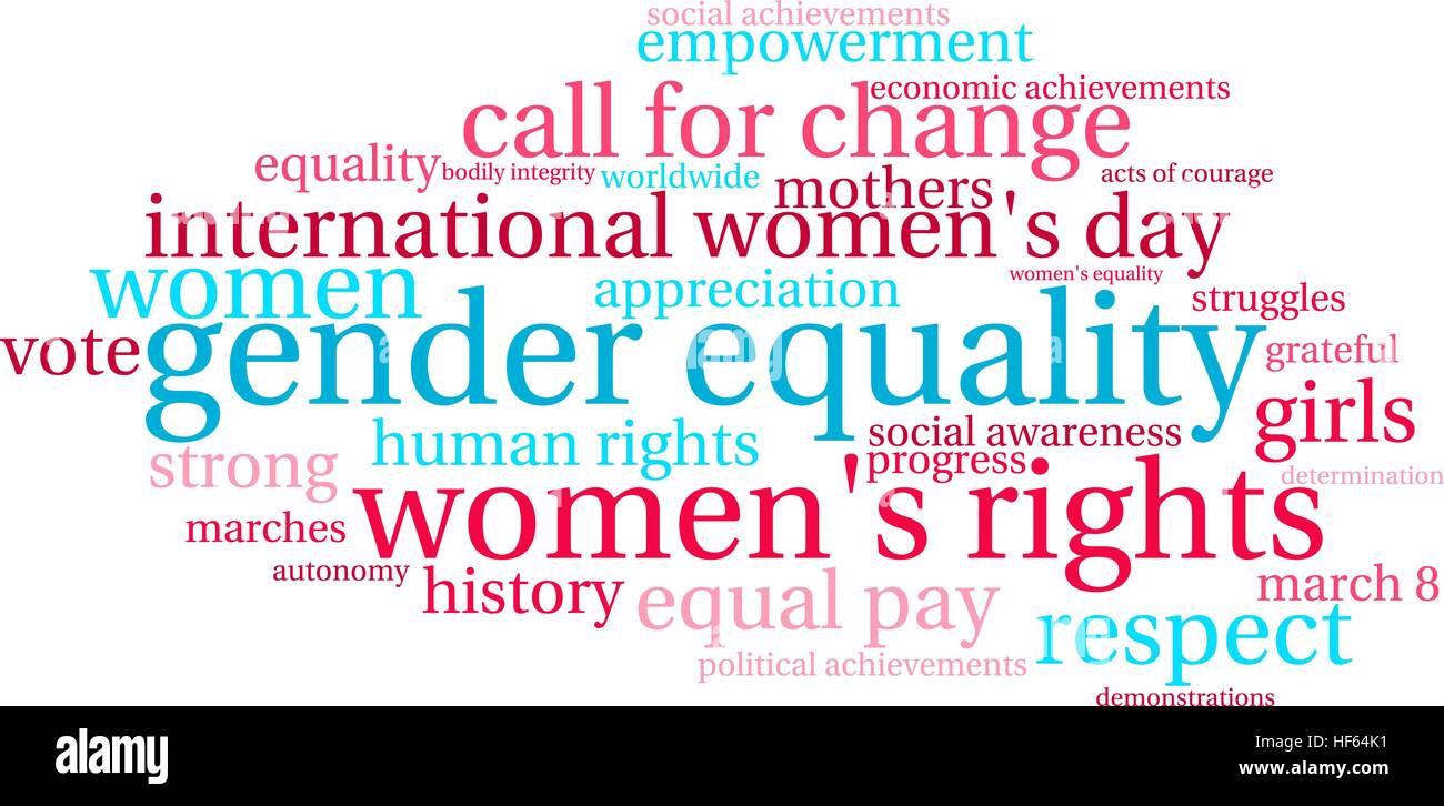 Gender Equality word cloud on a white background Stock Vector Image ...