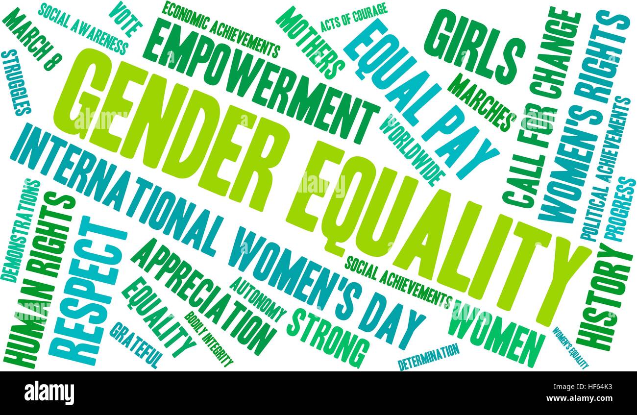 Gender Equality word cloud on a white background Stock Vector Image ...