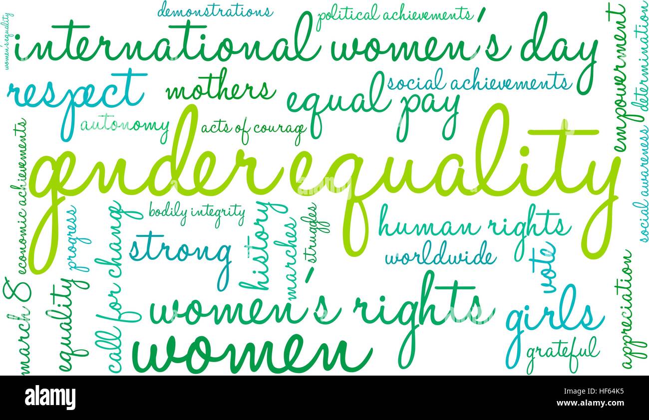 Gender Equality Word Cloud On A White Background Stock Vector Image