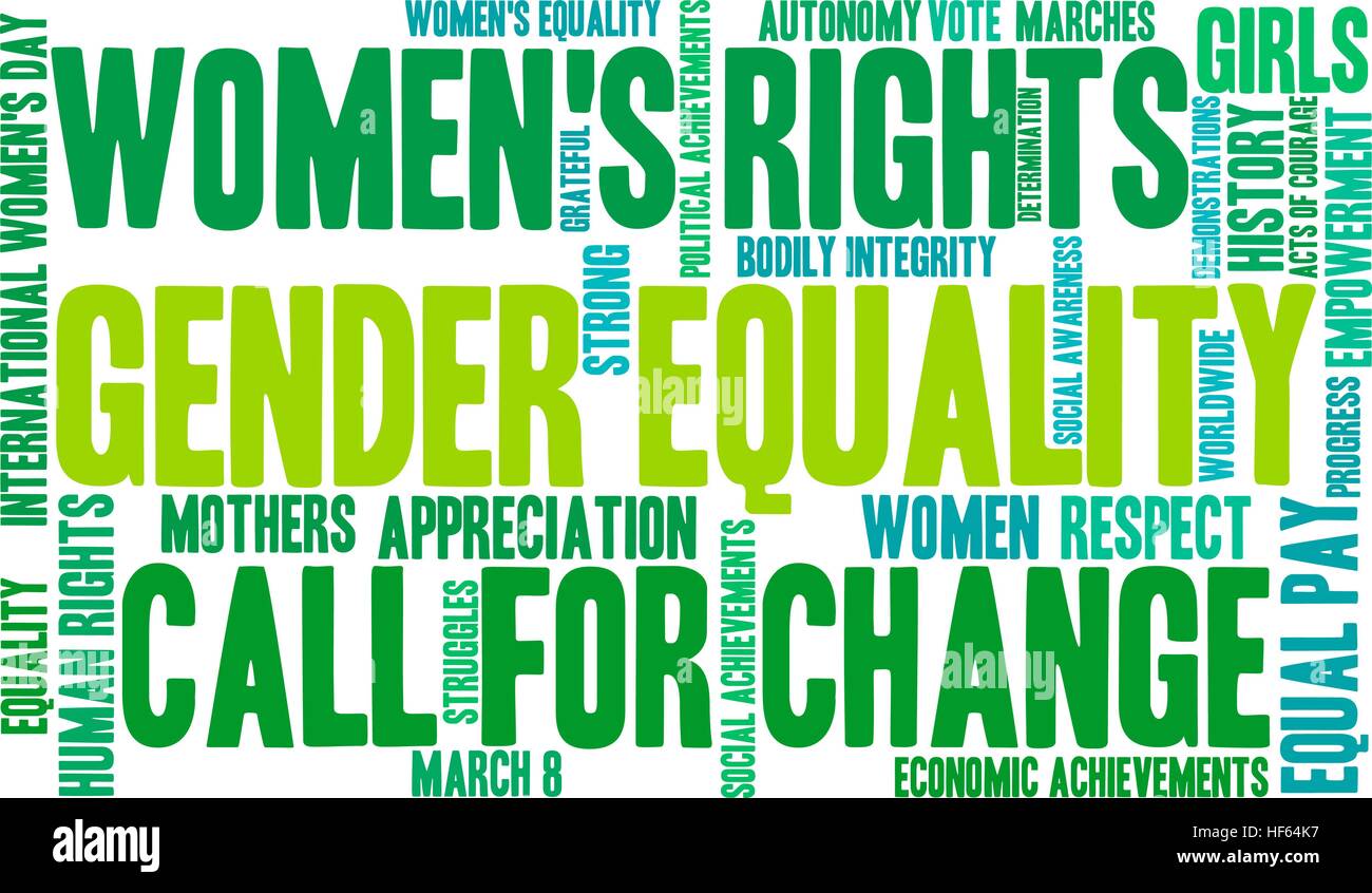 Gender Equality word cloud on a white background Stock Vector Image ...