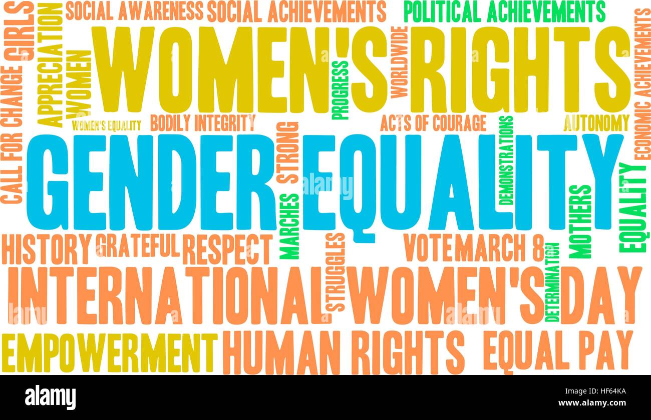 Gender Equality Word Cloud On A White Background Stock Vector Image