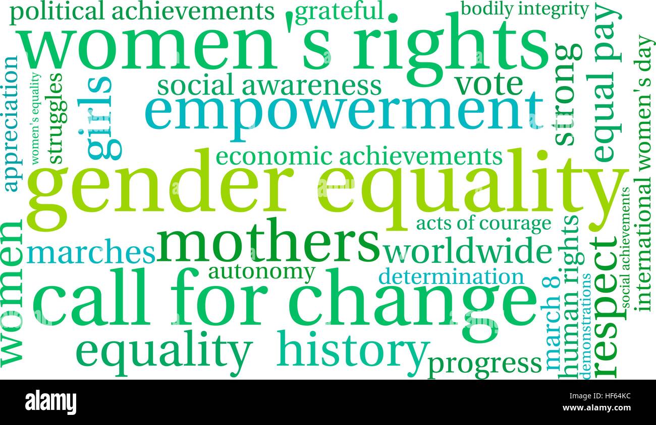 Gender Equality Word Cloud On A White Background Stock Vector Image