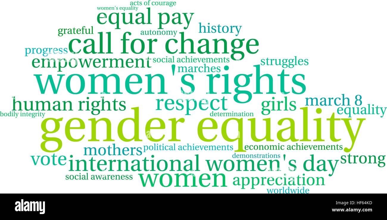Gender Equality word cloud on a white background Stock Vector Image ...