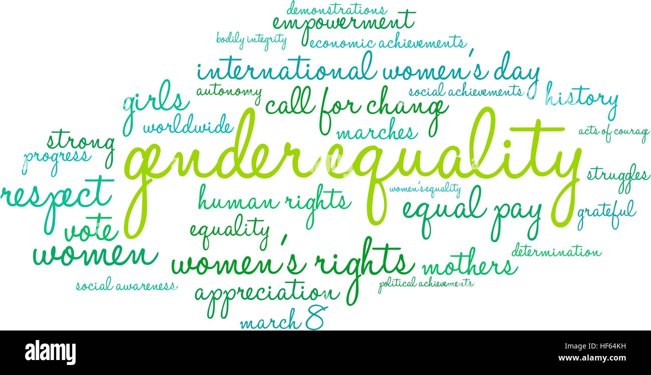 Gender Equality word cloud on a white background Stock Vector Image ...