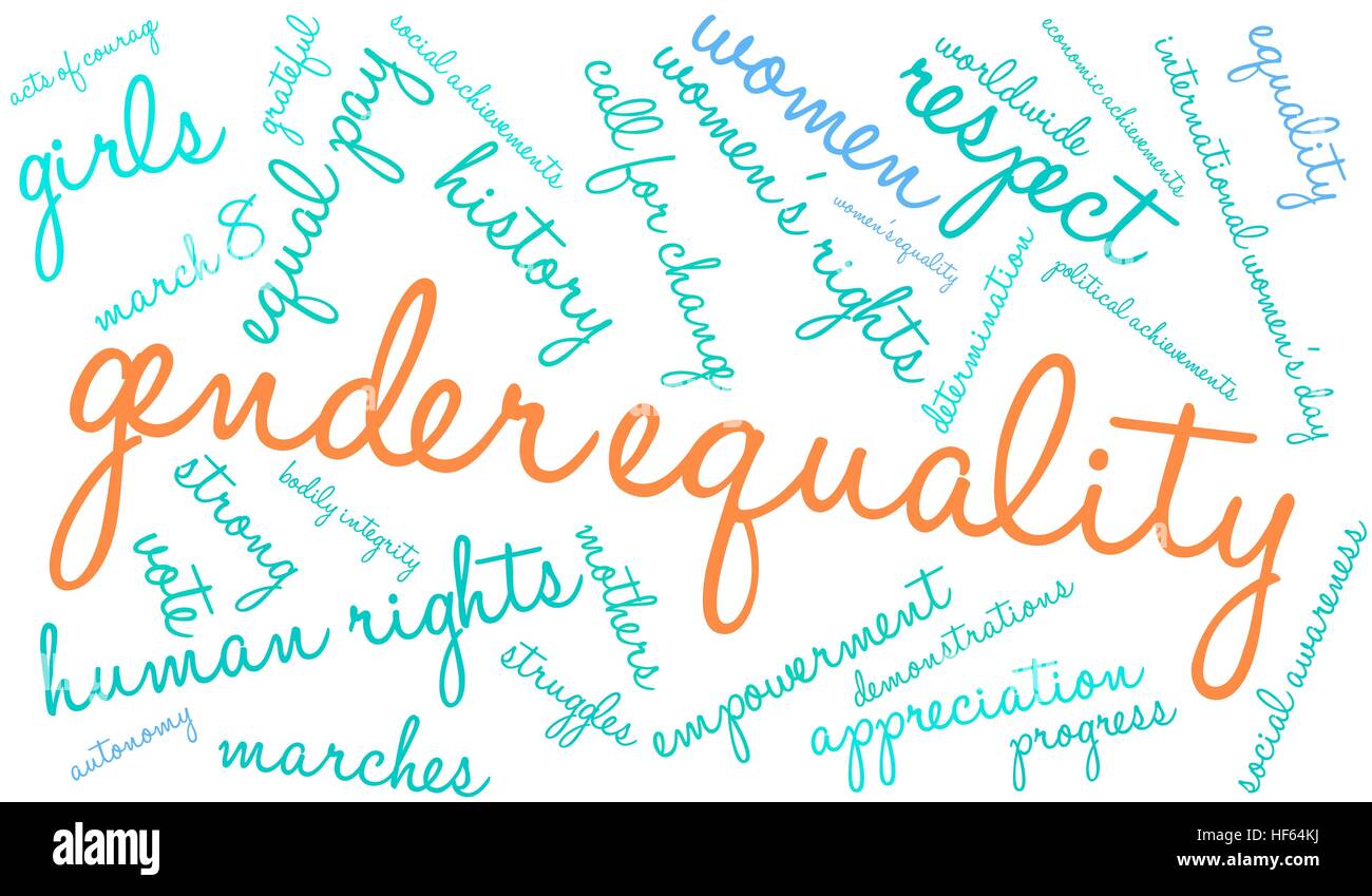 Gender Equality Word Cloud On A White Background Stock Vector Image