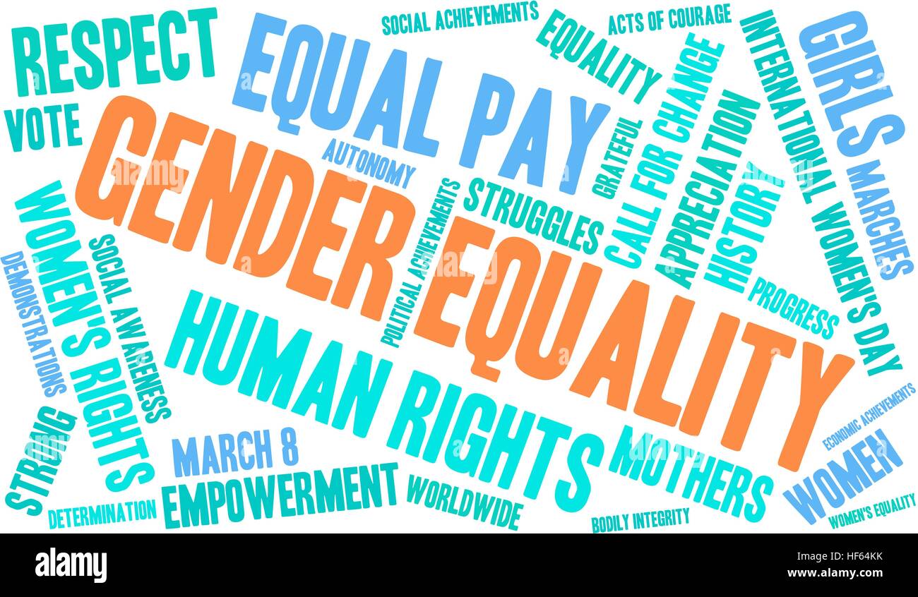 Gender Equality word cloud on a white background Stock Vector Image ...