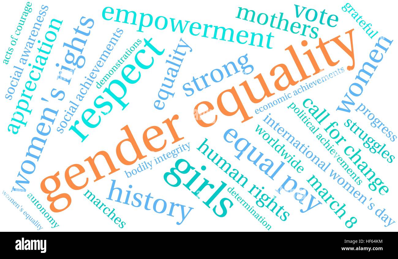 Gender Equality word cloud on a white background Stock Vector Image ...